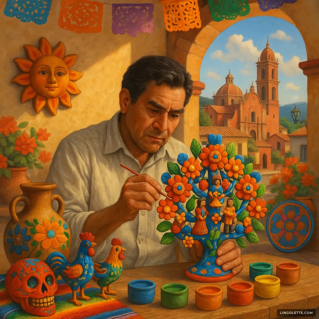 Artists Craft Trees of Life in Metepec Mexico